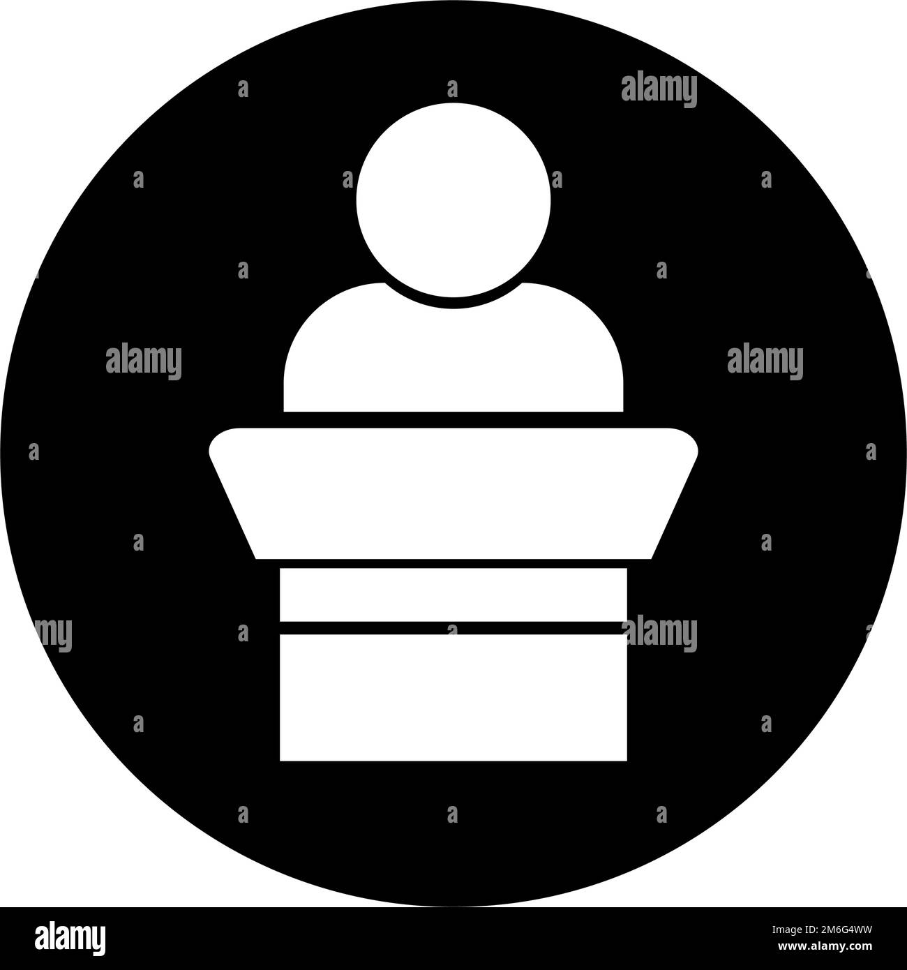 Icon of a person giving a circular presentation. Election speech ...