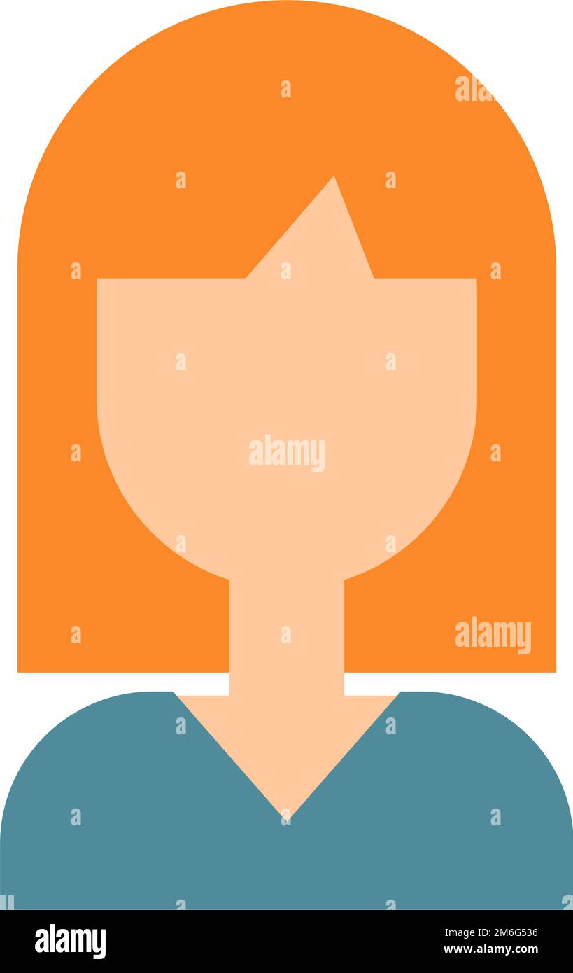 Female icon with orange hair. Woman. International student. Editable ...