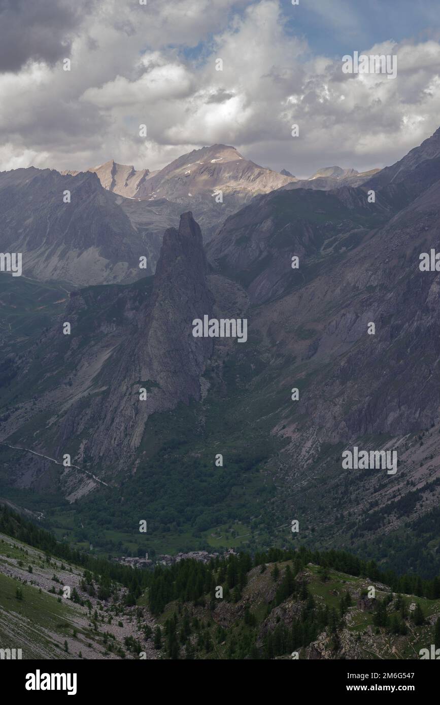 Scenic Alpine landscape in Maira valley, Italian Cottian Alps, Piedmont ...
