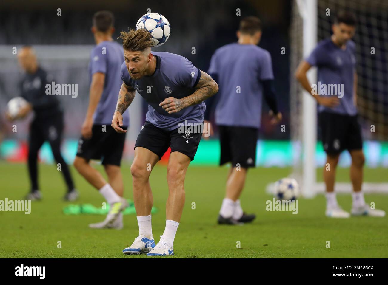 Sergio Ramos of Real Madrid - Real Madrid training ahead of the UEFA ...