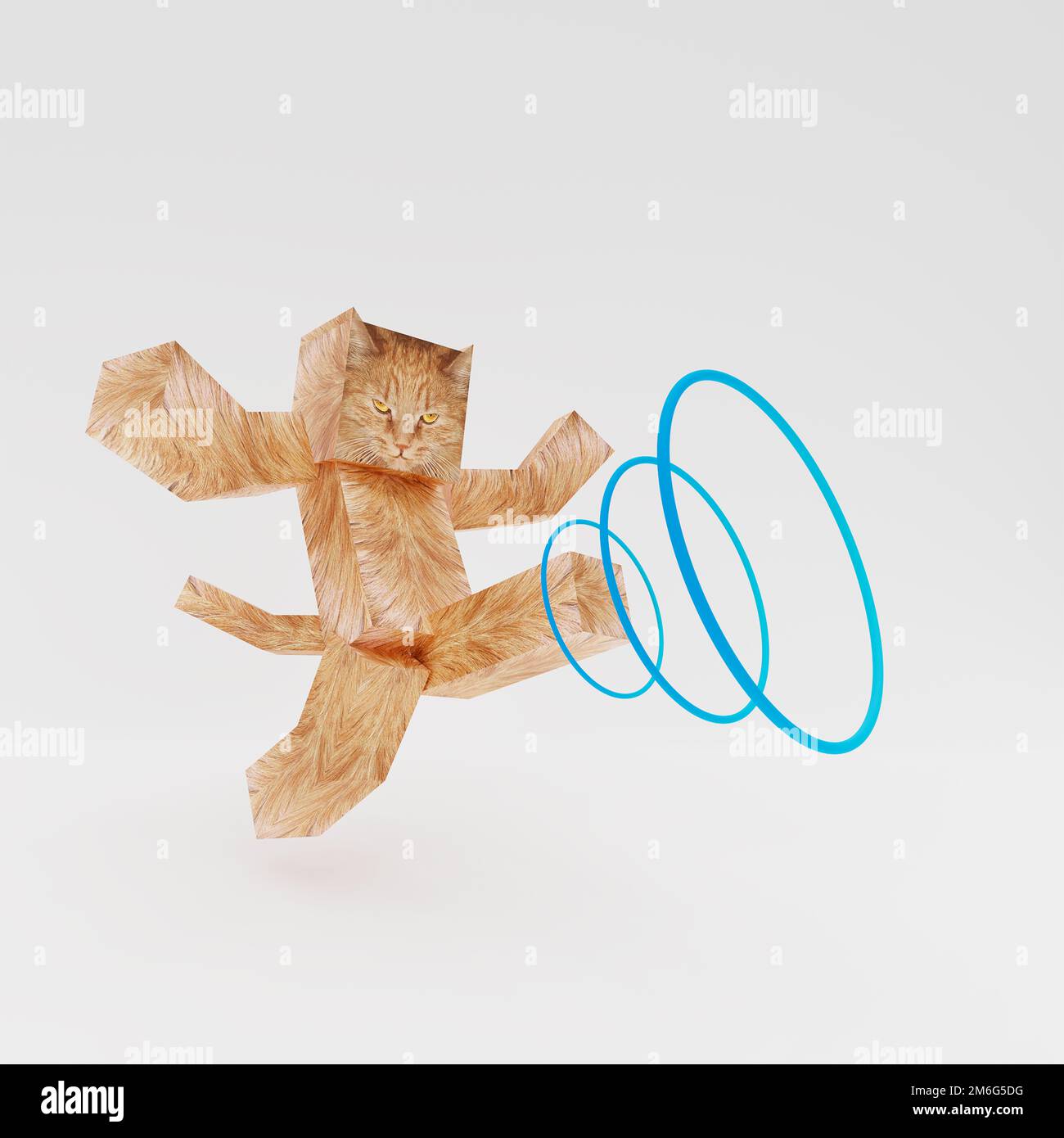 3D illustration, 3D rendering. Cartoon character made up of cubes Stock ...