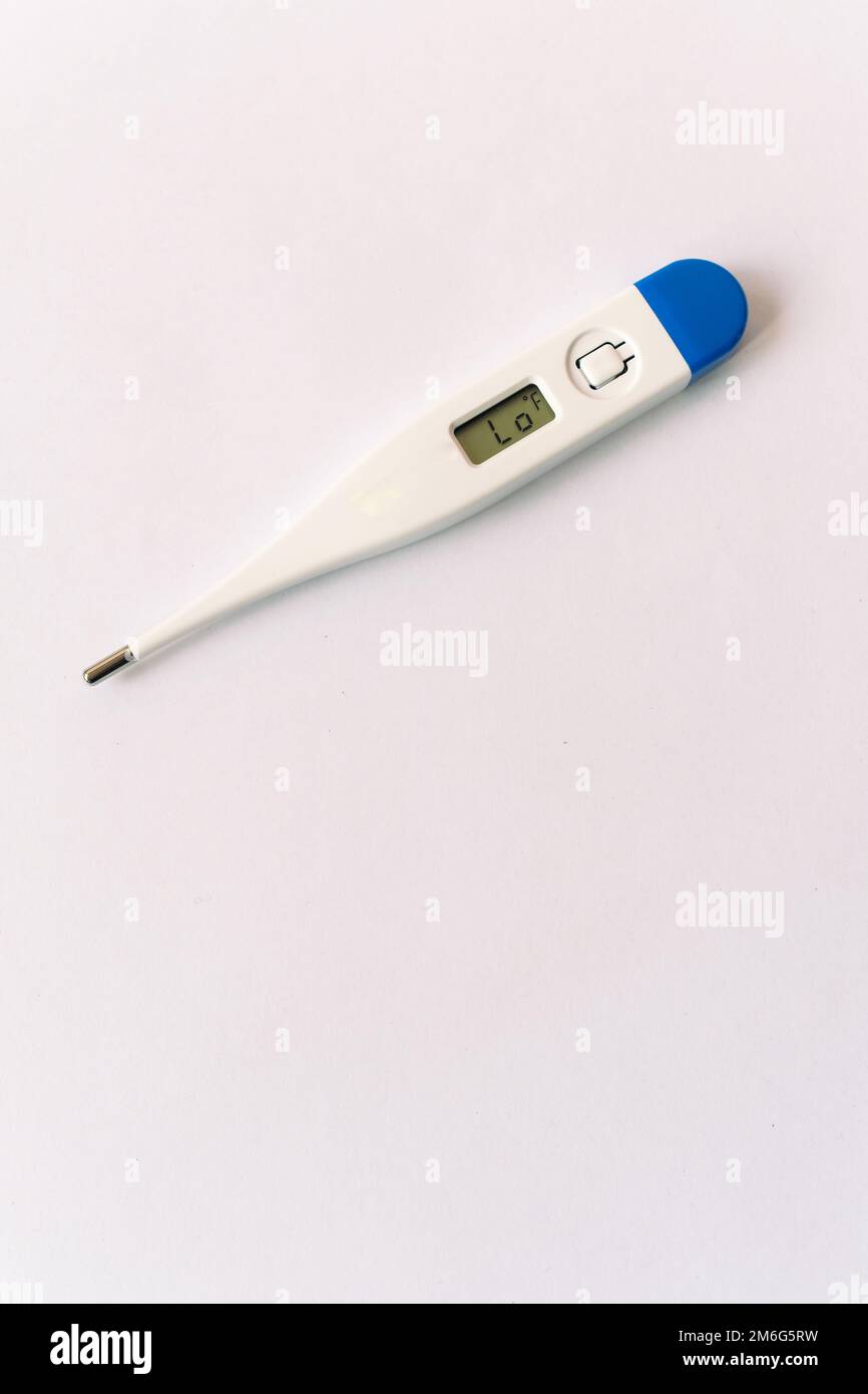 thermometer isolated on white. Fever diagnostic and healthcare concept Stock Photo - Alamy