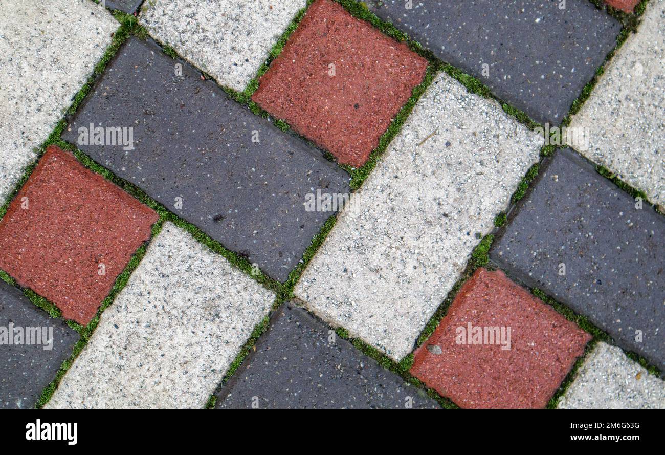 Colored background and texture of new paving slabs. The texture of the ...