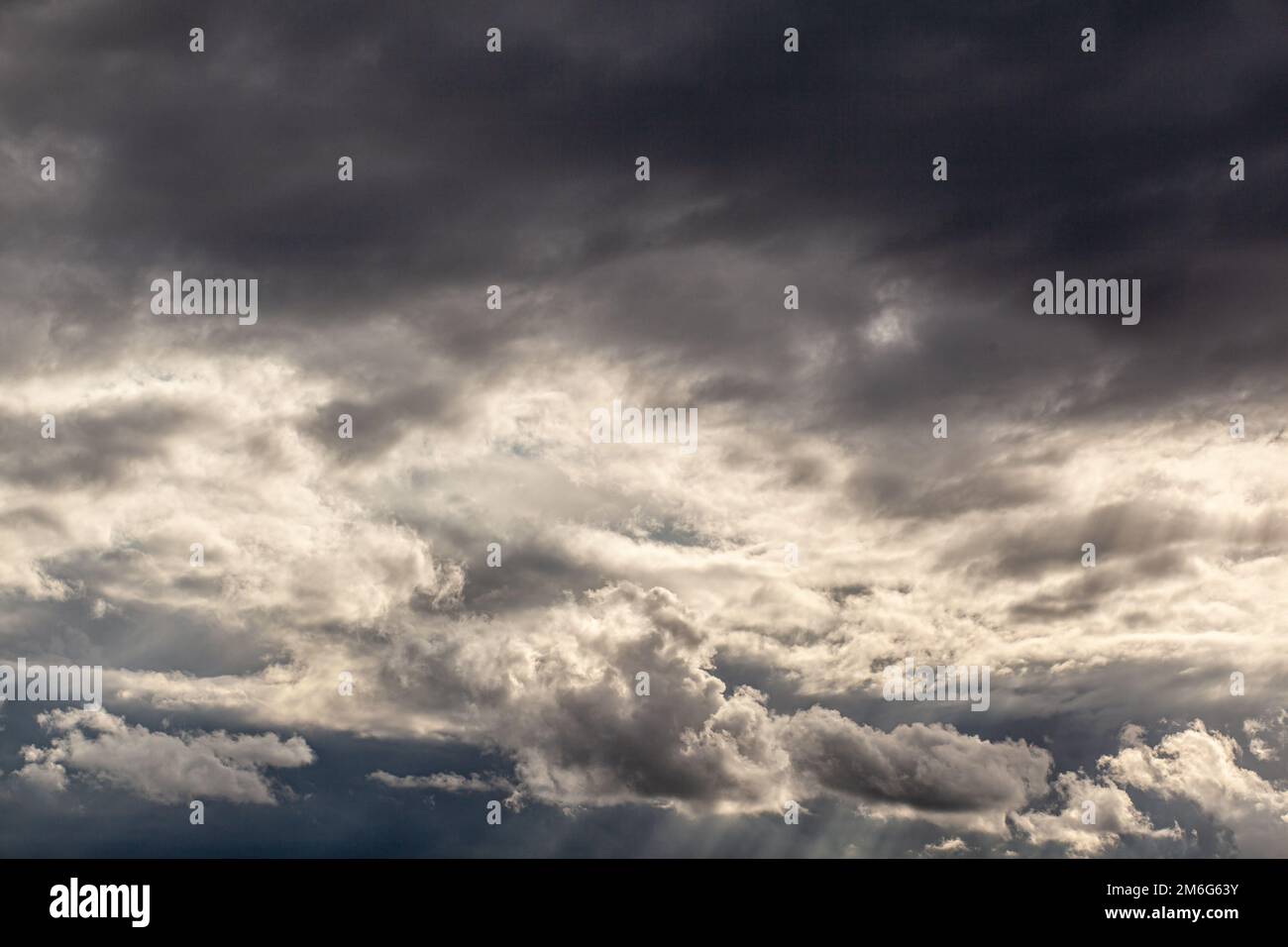 Dramatic sky with grey clouds over the city before the storm Stock ...