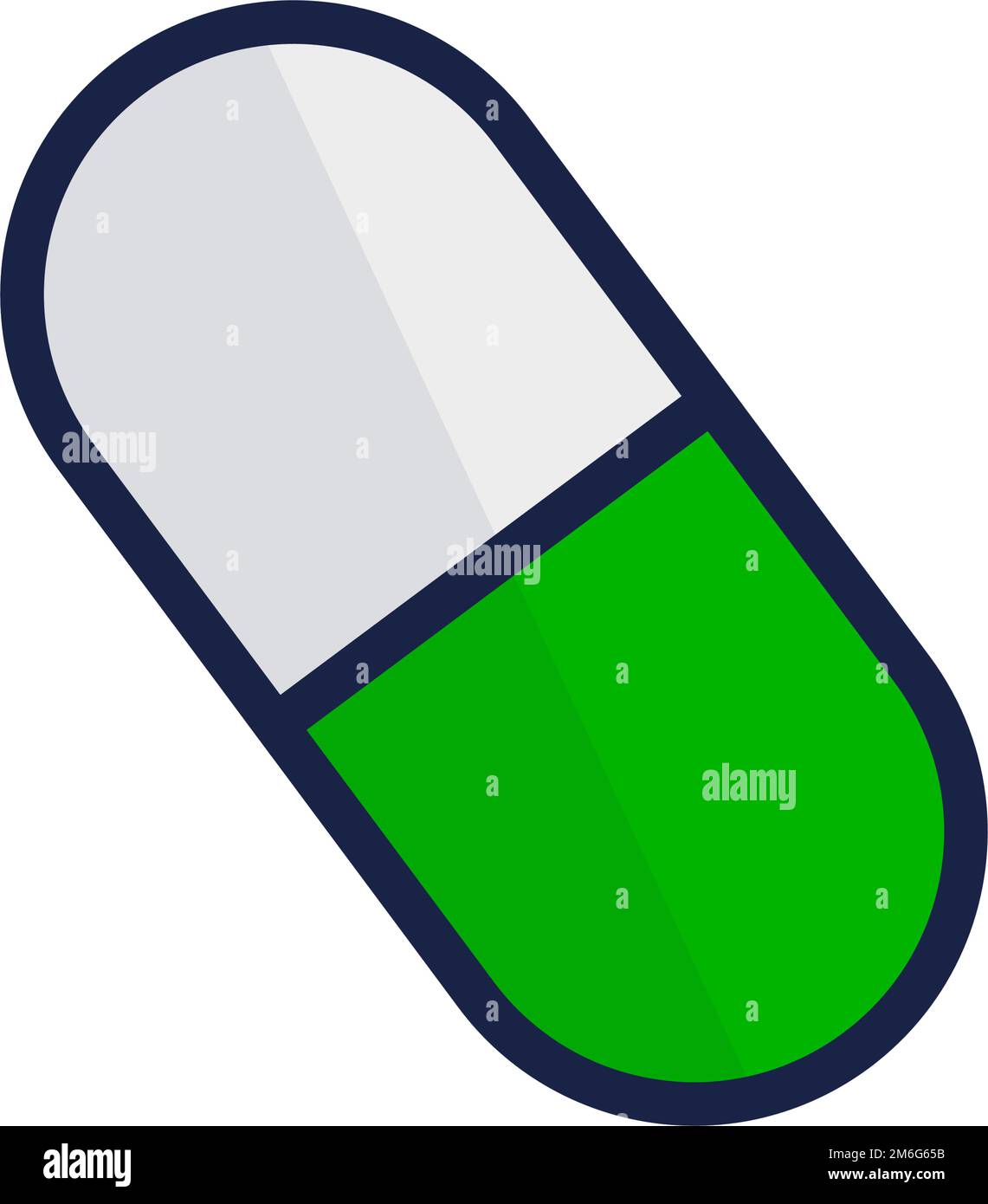 Green medical capsule. Pill and medicine. Editable vector Stock Vector ...
