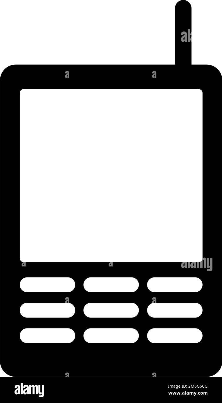 Cell phone silhouette icon with antenna. Editable vector Stock Vector ...