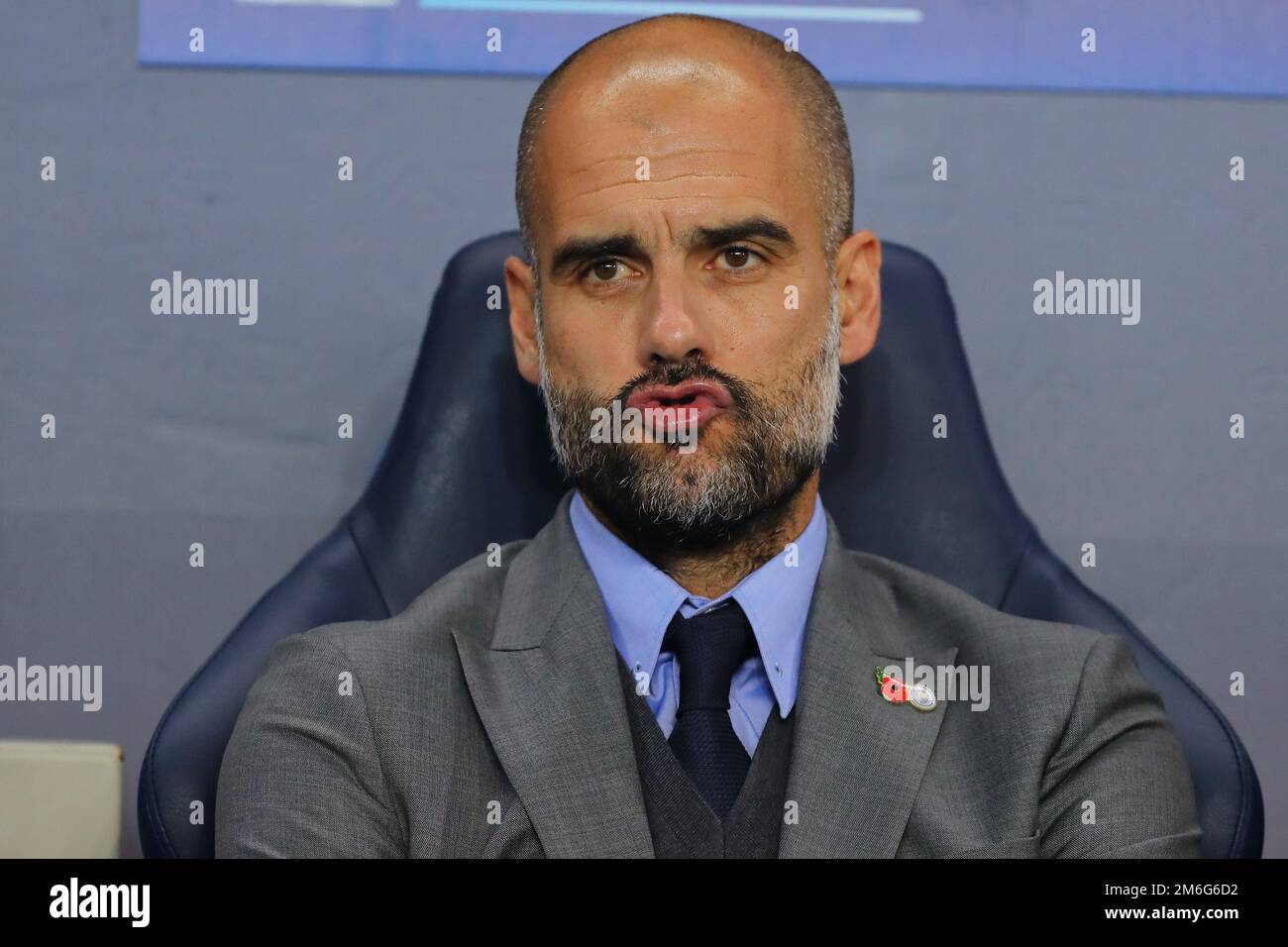 Manager of Manchester City, Pep Guardiola - Manchester City v Barcelona ...