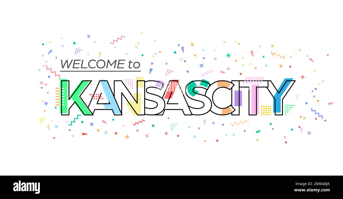 Welcome to Kansascity. Vector lettering for greetings, postcards ...