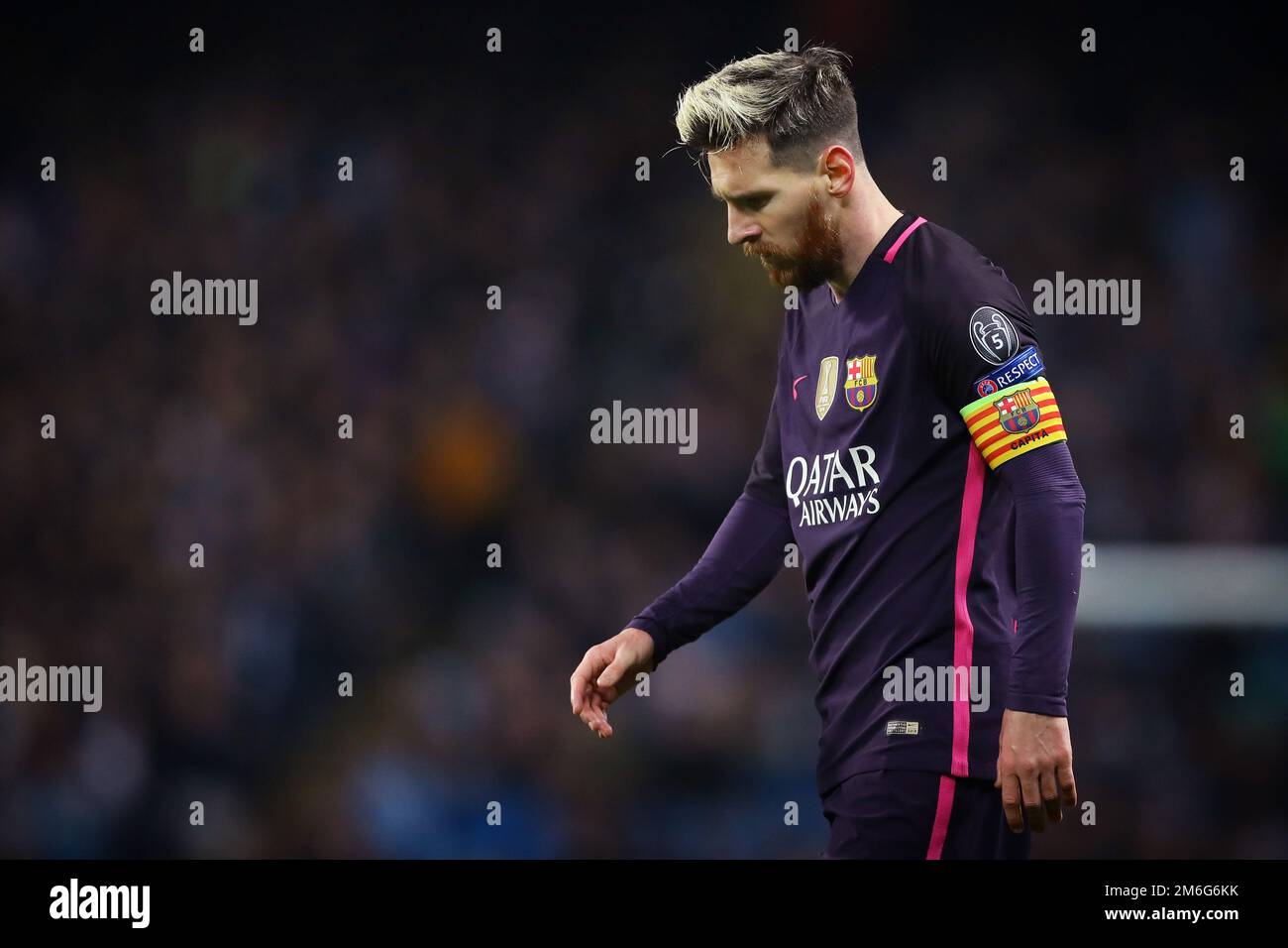 Lionel Messi of Barcelona - Manchester City v Barcelona, UEFA Champions ...