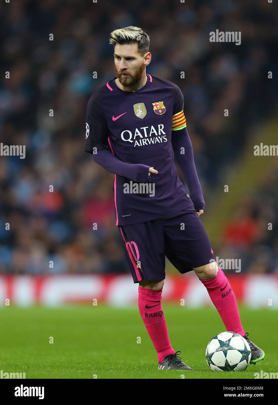 Lionel Messi of Barcelona - Manchester City v Barcelona, UEFA Champions ...