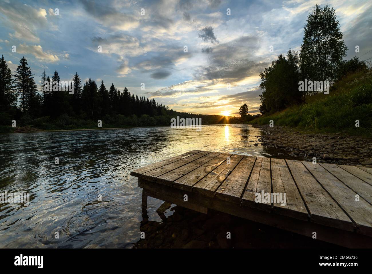 Beautiful clouds over river hi-res stock photography and images - Alamy