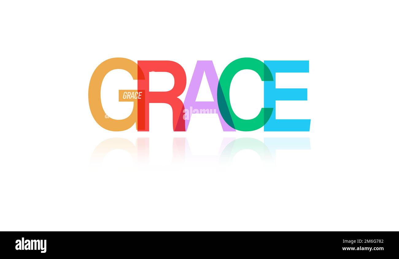GRACE. Colorful typographic banner. Vector illustration for posters ...