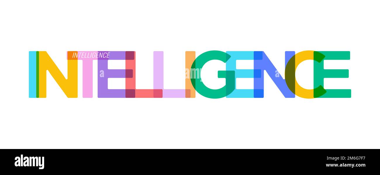 INTELLIGENCE. Colorful typographic banner. Vector illustration for ...