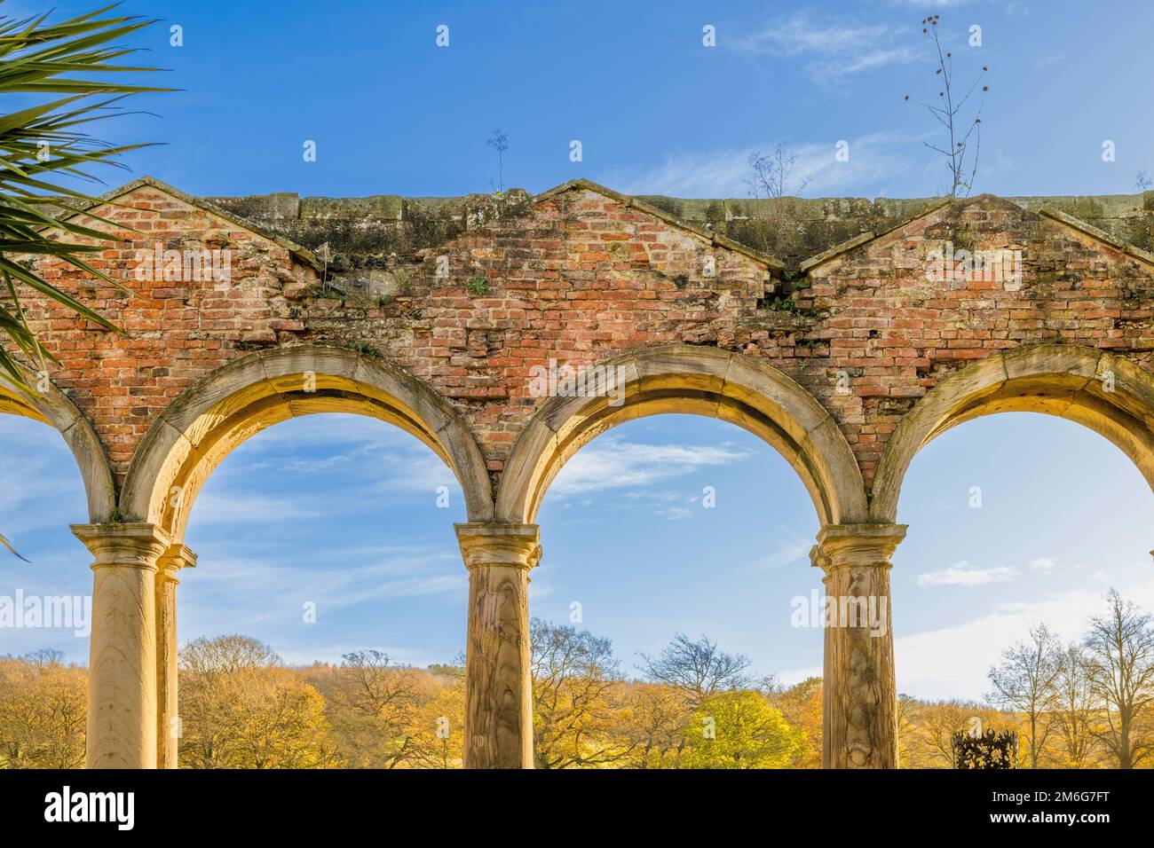 Gibside Orangery interior looking South East through the arches. Tyne ...