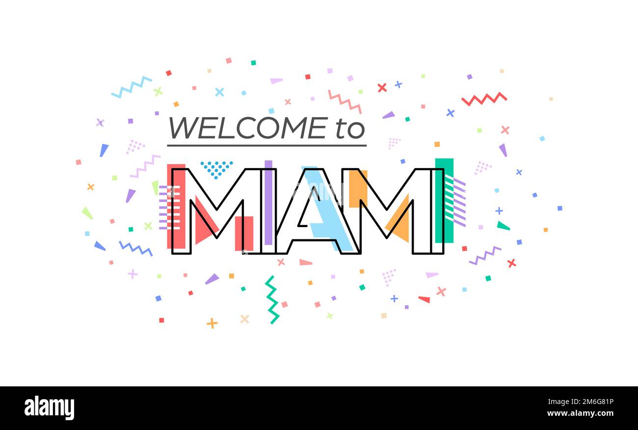 Welcome to Miami. Vector lettering for greetings, postcards, posters ...