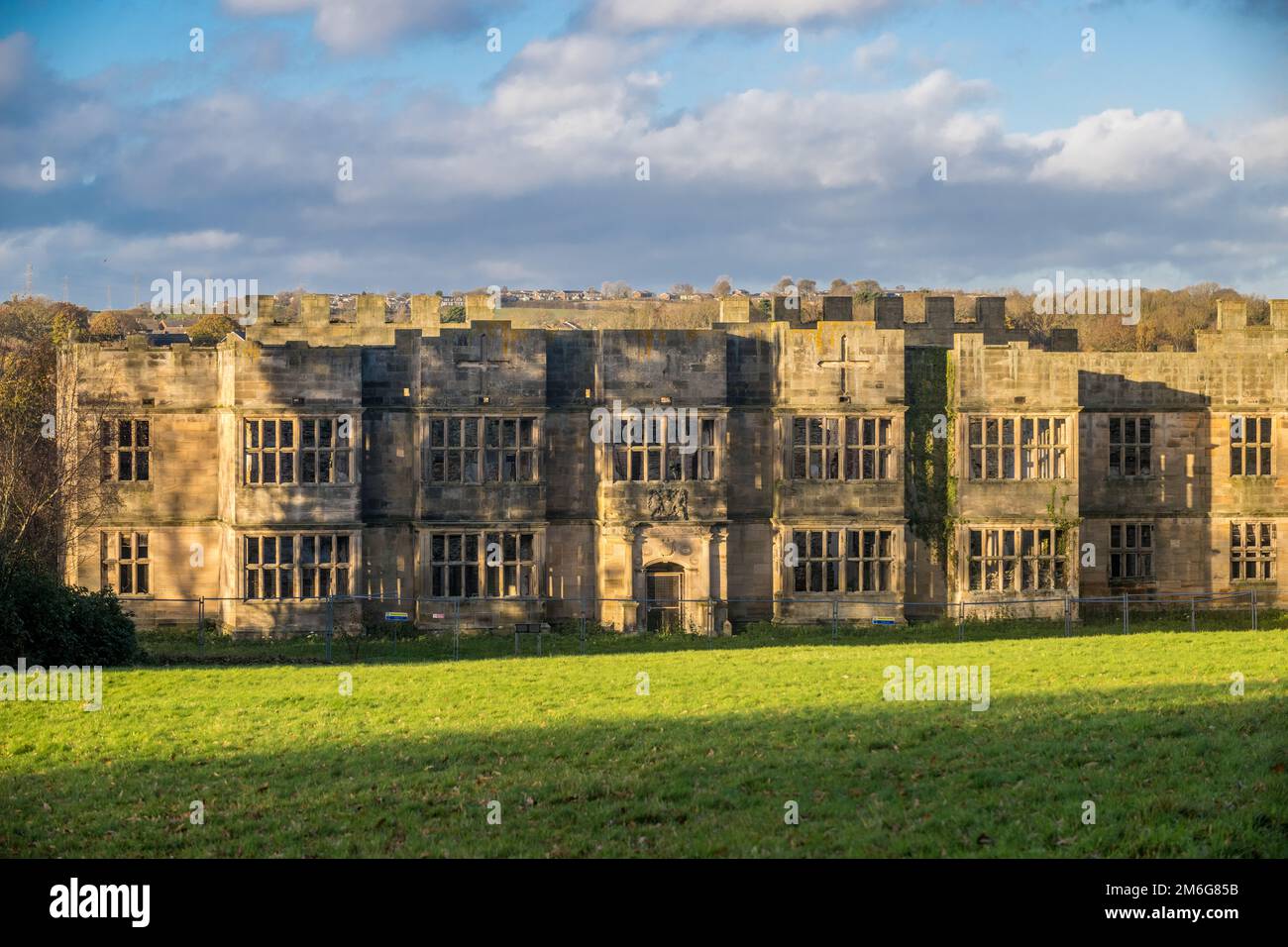 Exterior façade of the derelict remains of Gibside Hall. Rowlands Gill ...
