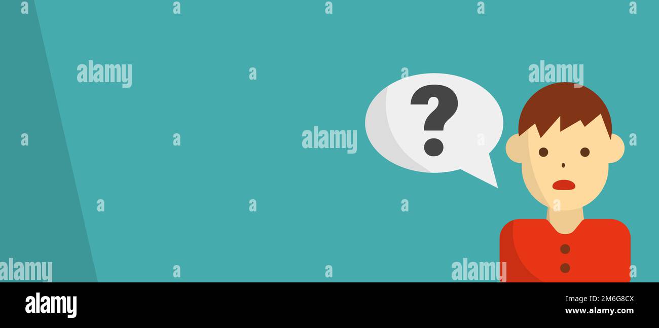 Questioning man and green background. Question or worry. Editable ...