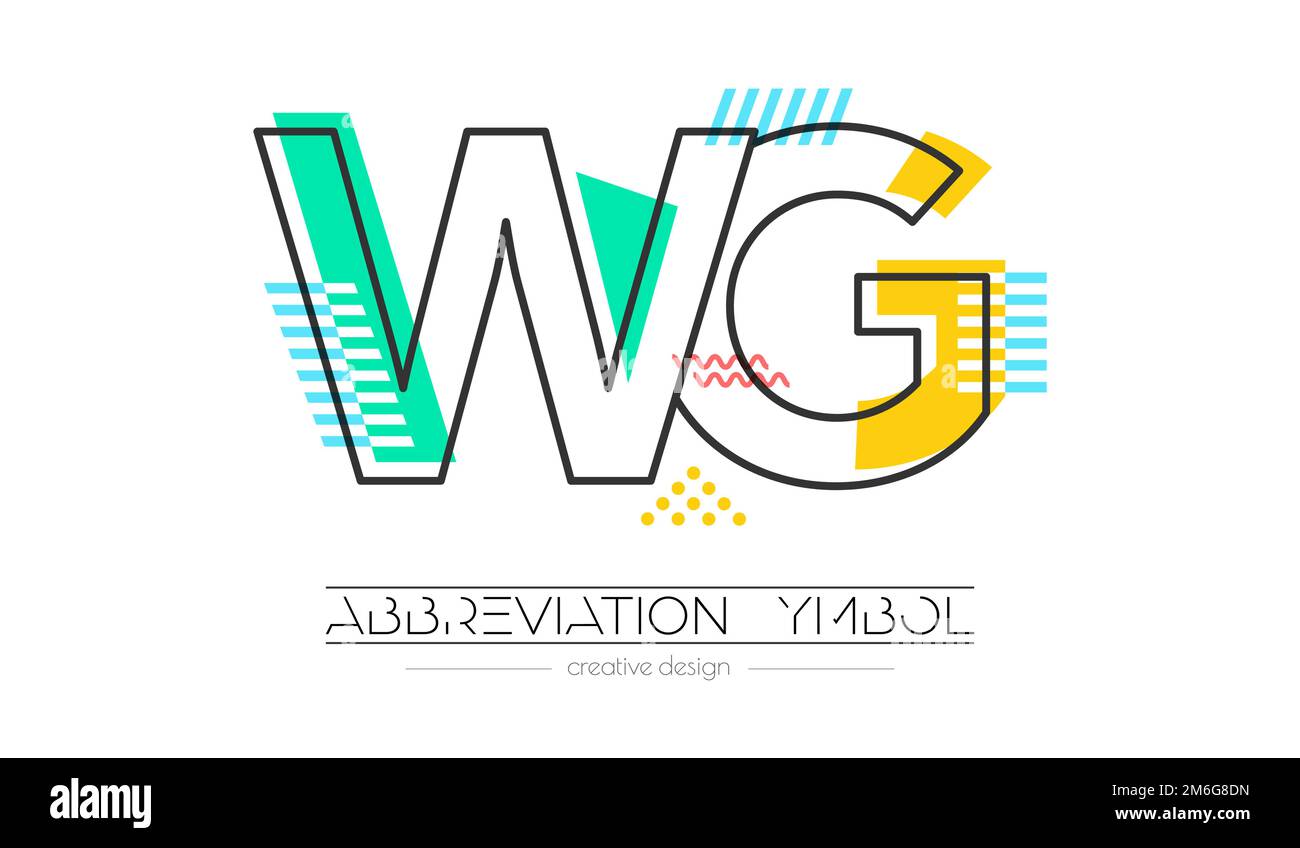 Letters W and G. Merging of two letters. Initials logo or abbreviation ...