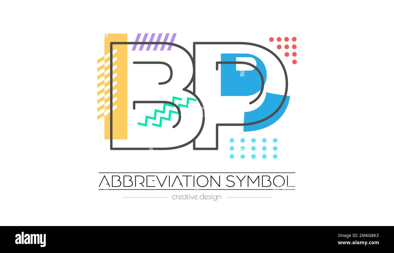Letters B and P. Merging of two letters. Initials logo or abbreviation ...