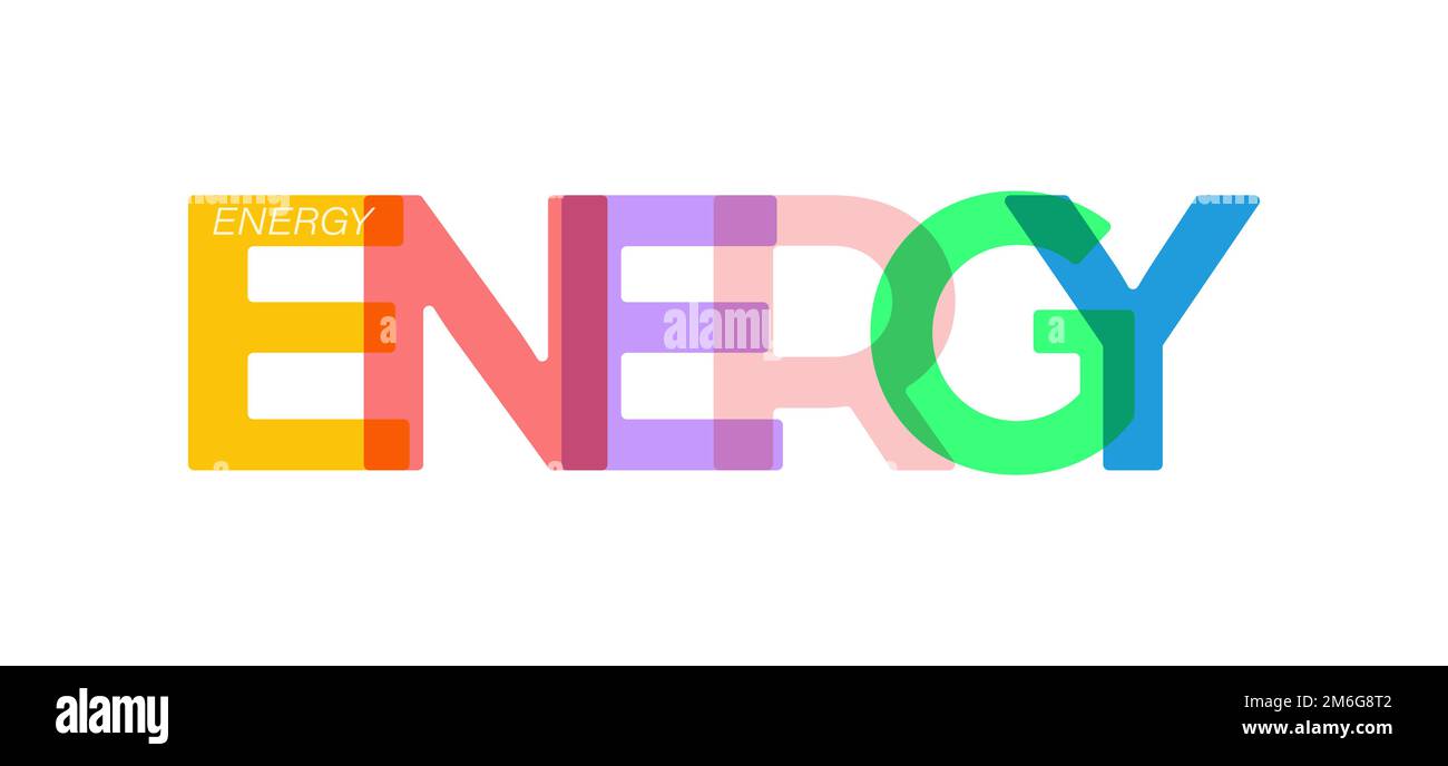 ENERGY. Colorful typographic banner. Vector illustration for posters ...