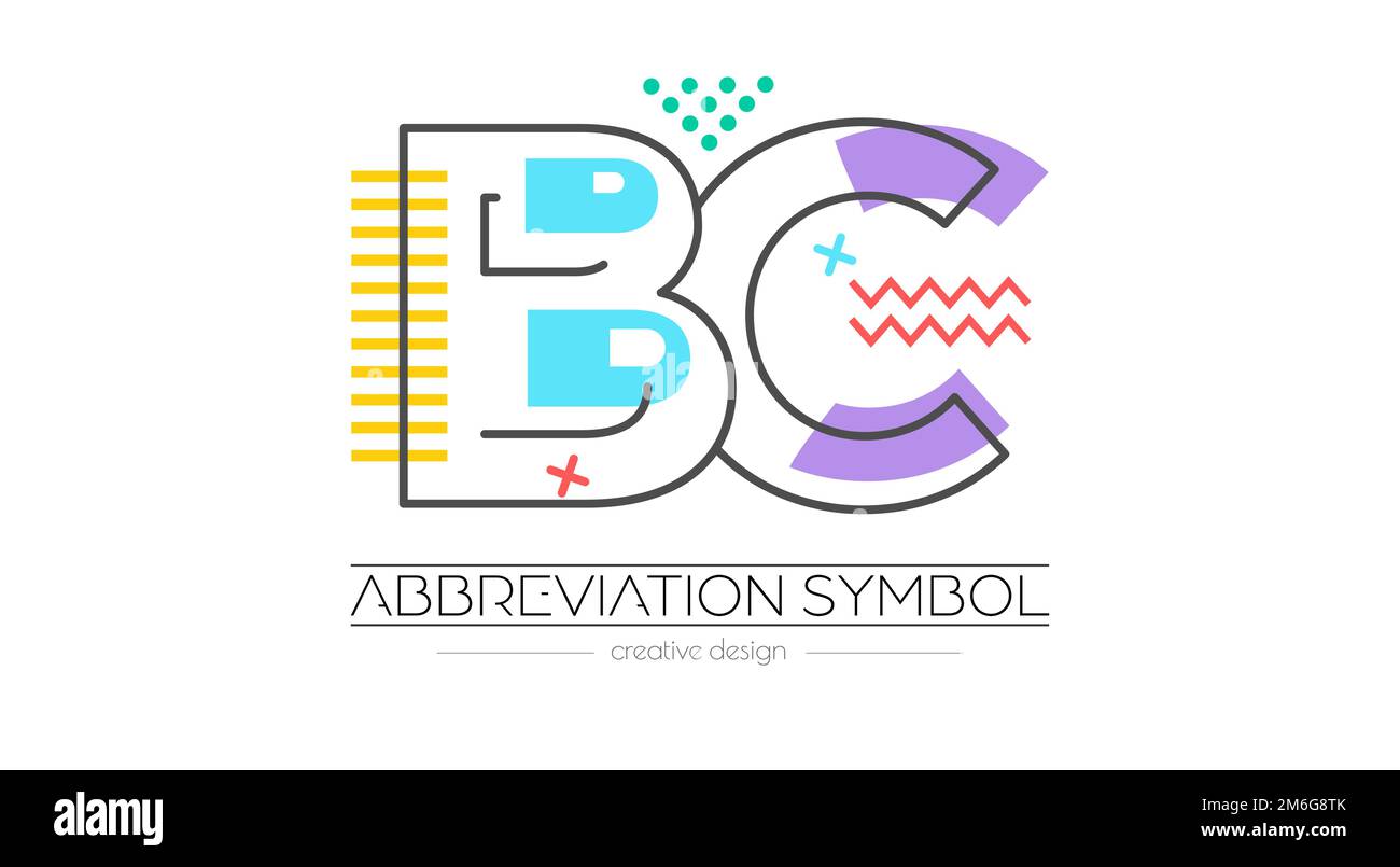 Letters B and C. Merging of two letters. Initials logo or abbreviation ...