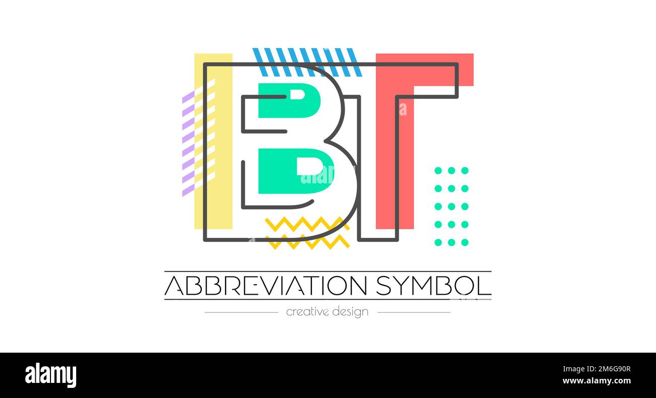 Letters B and T. Merging of two letters. Initials logo or abbreviation ...