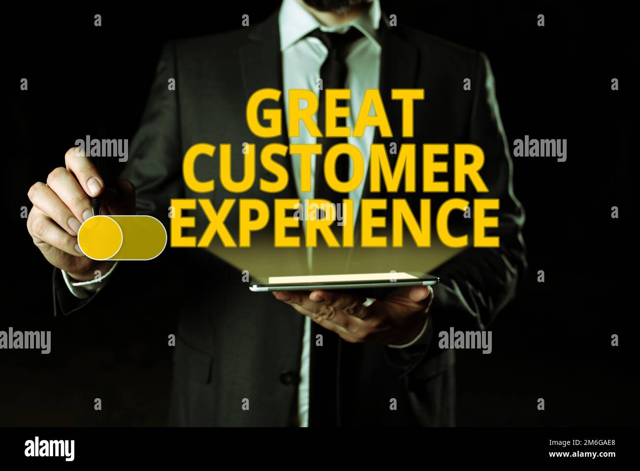 Conceptual caption Great Customer Experience. Business overview ...