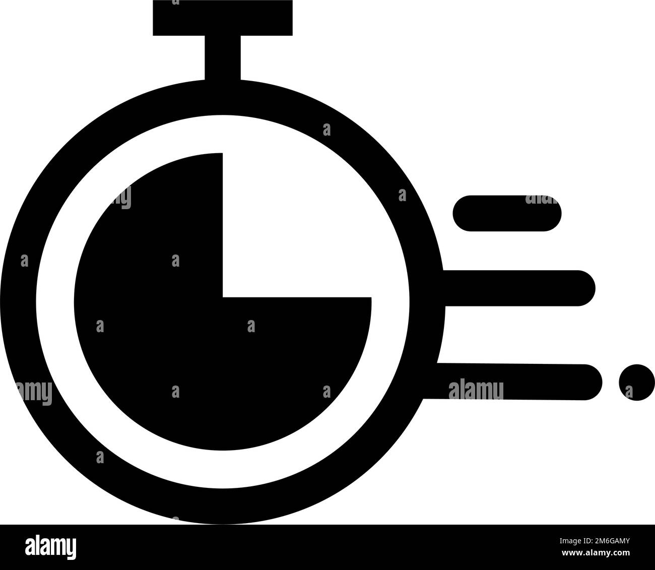 Timer Silhouette Icon With Time Elapsing Editable Vector Stock Vector