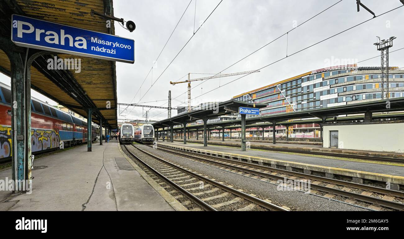 Prague, Czech Republic. 04th Jan, 2023. Prague Masaryk railway station ...