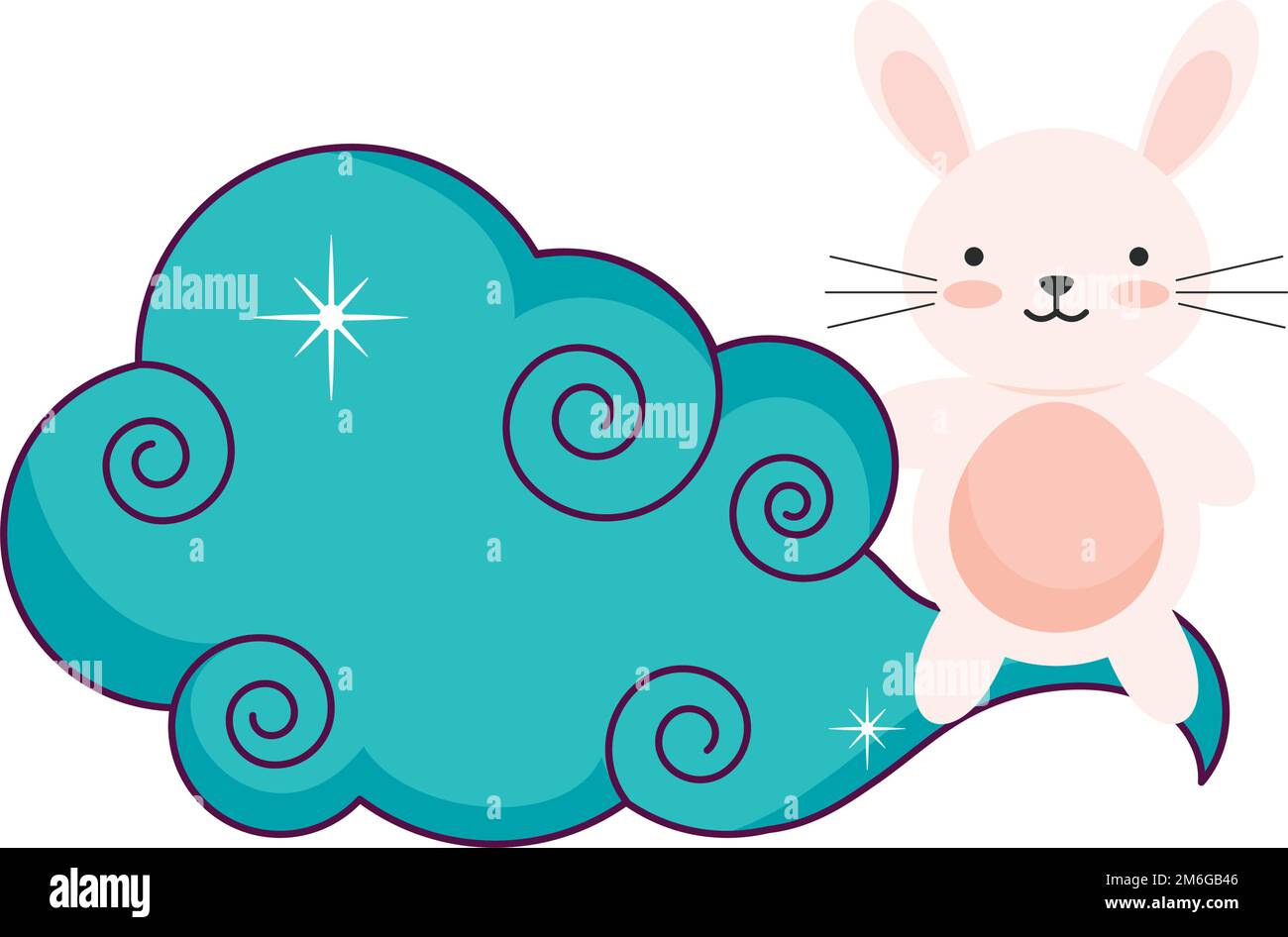 Chinese cloud rabbit Stock Vector Images - Alamy