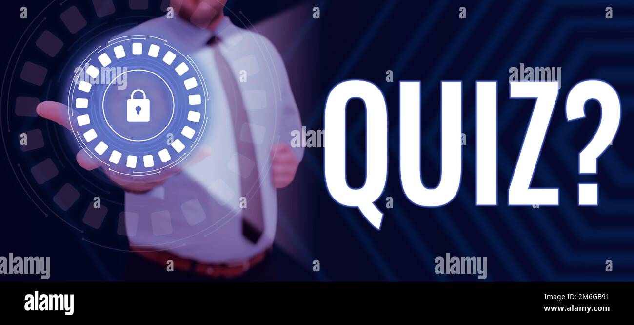 Text showing inspiration Quiz. Word Written on Short Tests Evaluation ...