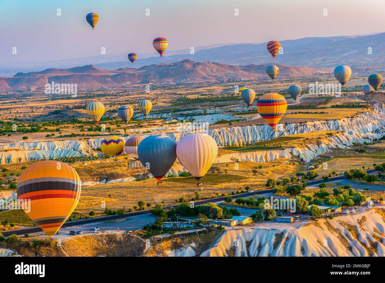 Flying air ballons Stock Photo - Alamy