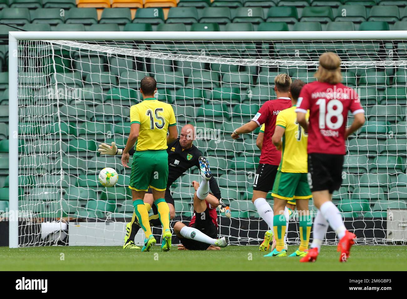 Hannover 96 score their first goal - Norwich City v Hannover 96, Pre ...