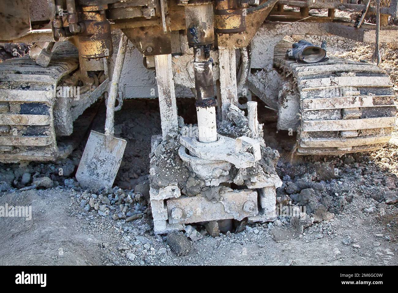 Mini-drilling rig on crawler track Stock Photo - Alamy
