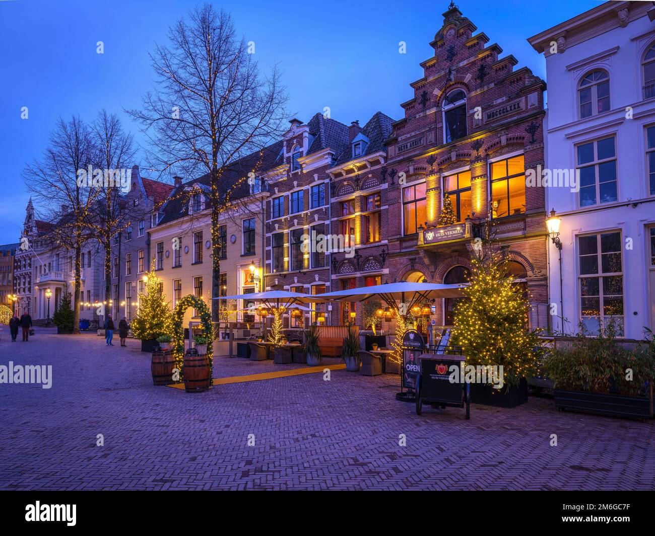 The Huis Vermeer Hotel in Deventer, the Netherlands in the evening ...