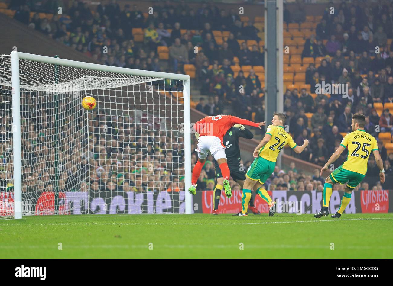 Elias Kachunga of Huddersfield Town scores making it 0-1 - Norwich City ...