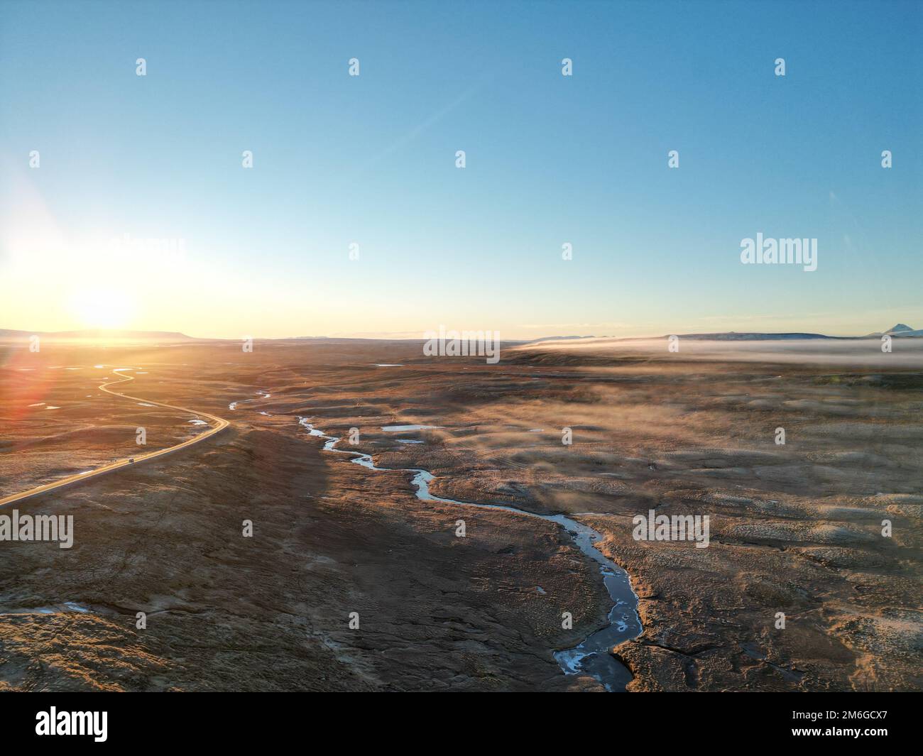 Birds Eye View Sunset Iceland December 2022 / Droneshot Stock Photo - Alamy