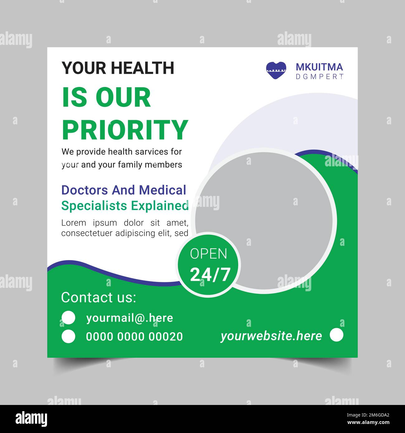 Medical Health care social media post template Stock Vector Image & Art ...