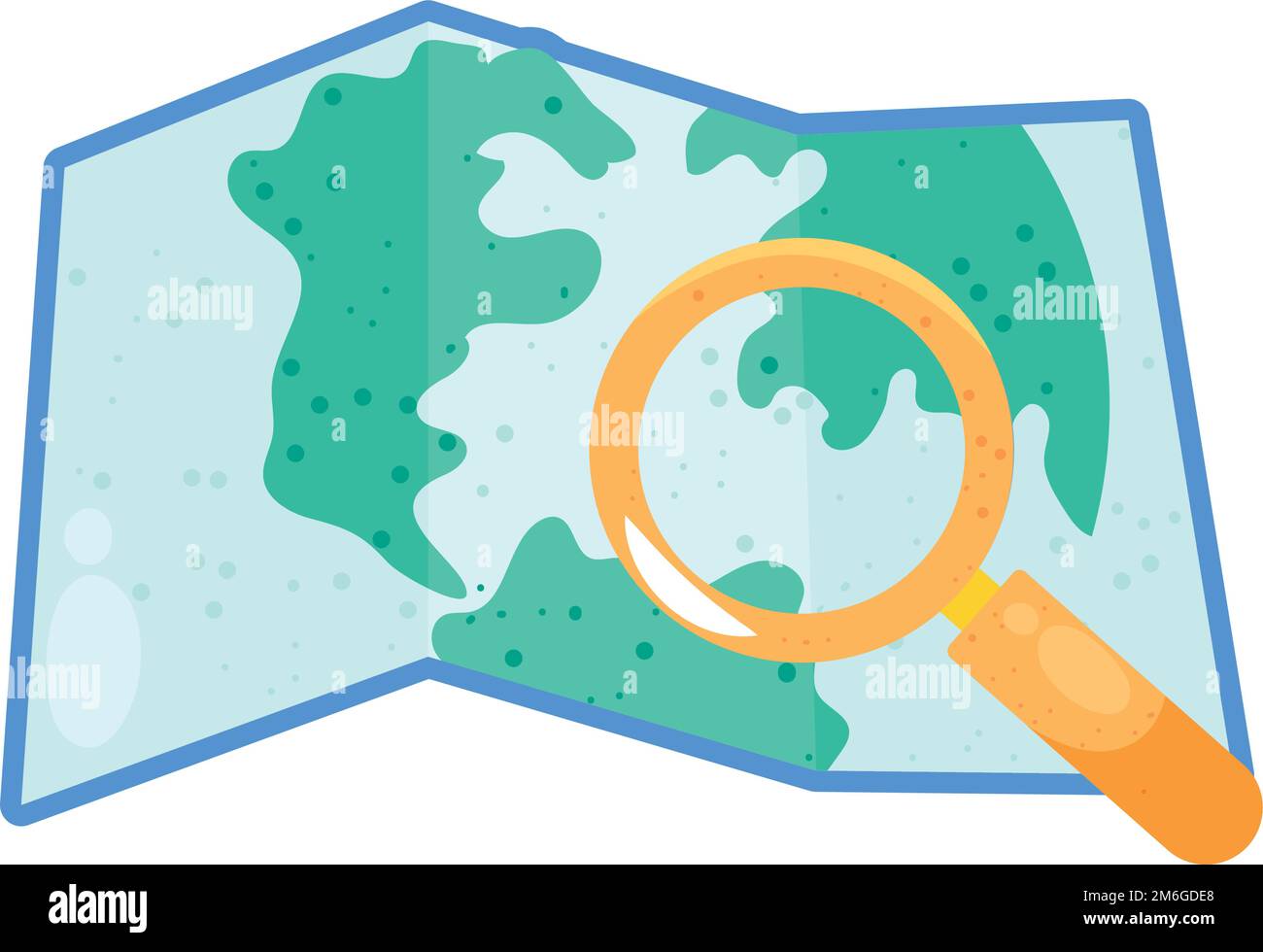 magnifying glass and map Stock Vector Image & Art - Alamy