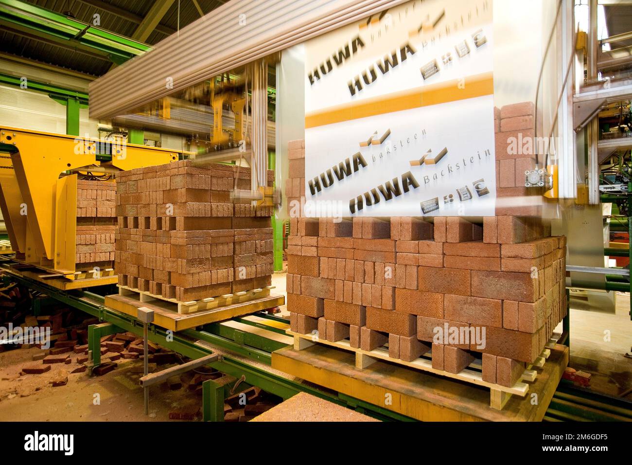 After packing manufactured bricks are stored at a brick factory Stock ...