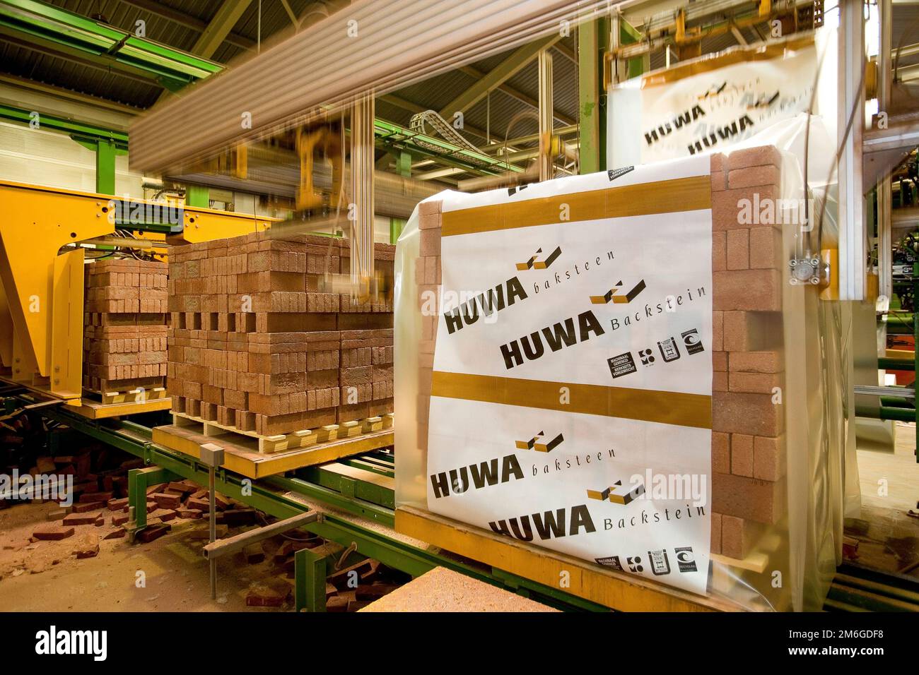 After packing manufactured bricks are stored at a brick factory Stock ...