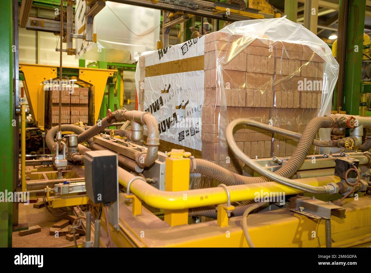 After packing manufactured bricks are stored at a brick factory Stock ...