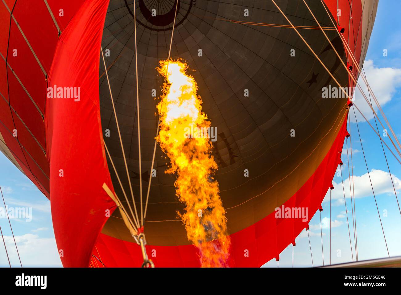 Fire in air balloon Stock Photo - Alamy
