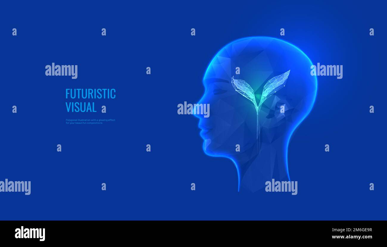 Green sprout brain illustration Stock Vector Images - Alamy