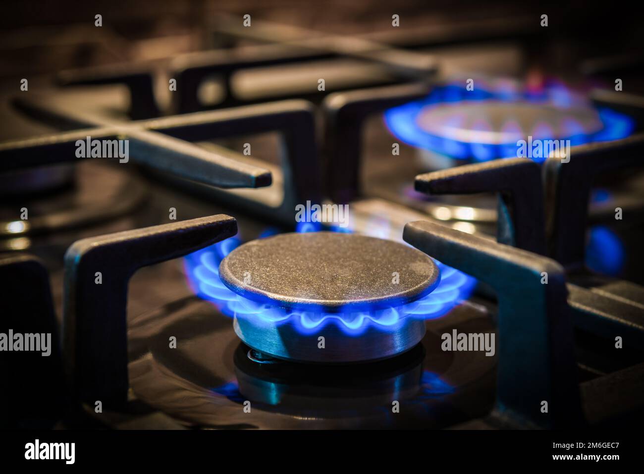 Kitchen gas burner Stock Photo - Alamy