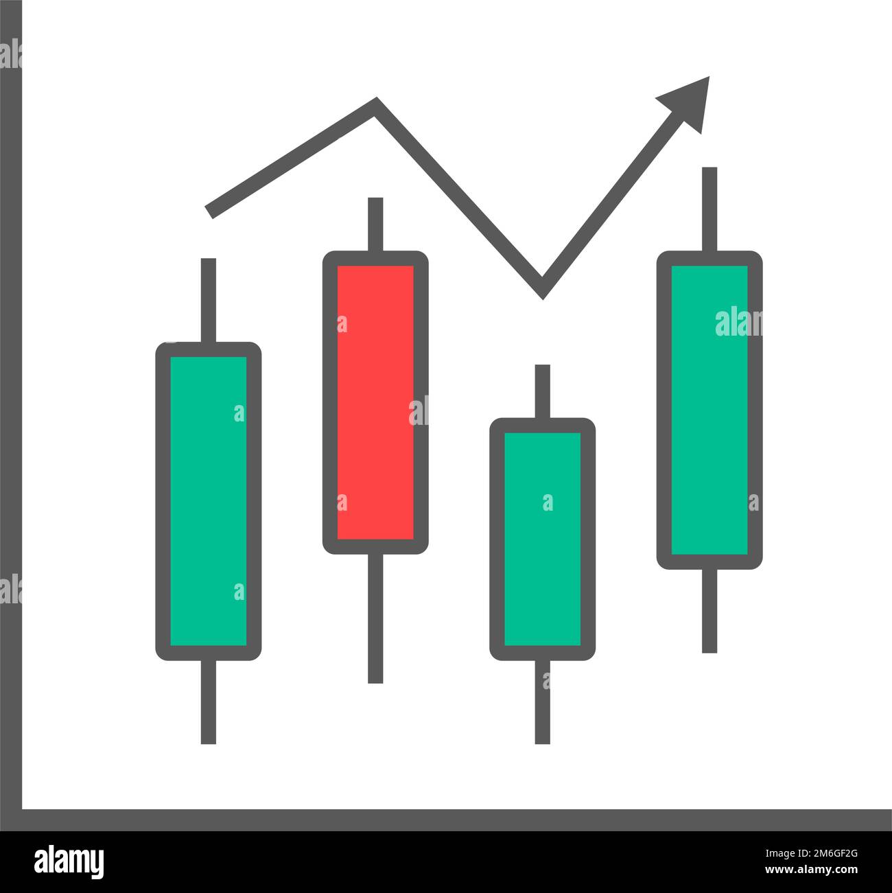Fluctuation icon on candlestick chart. Stock and exchange rate market ...