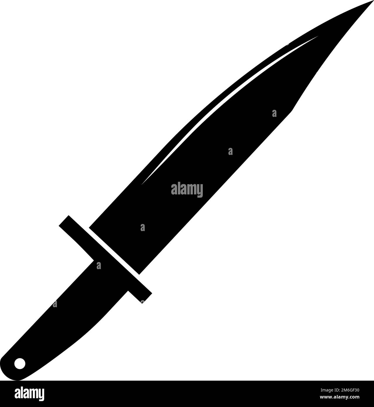 Hunting knife or dagger silhouette icon. Editable vector Stock Vector ...