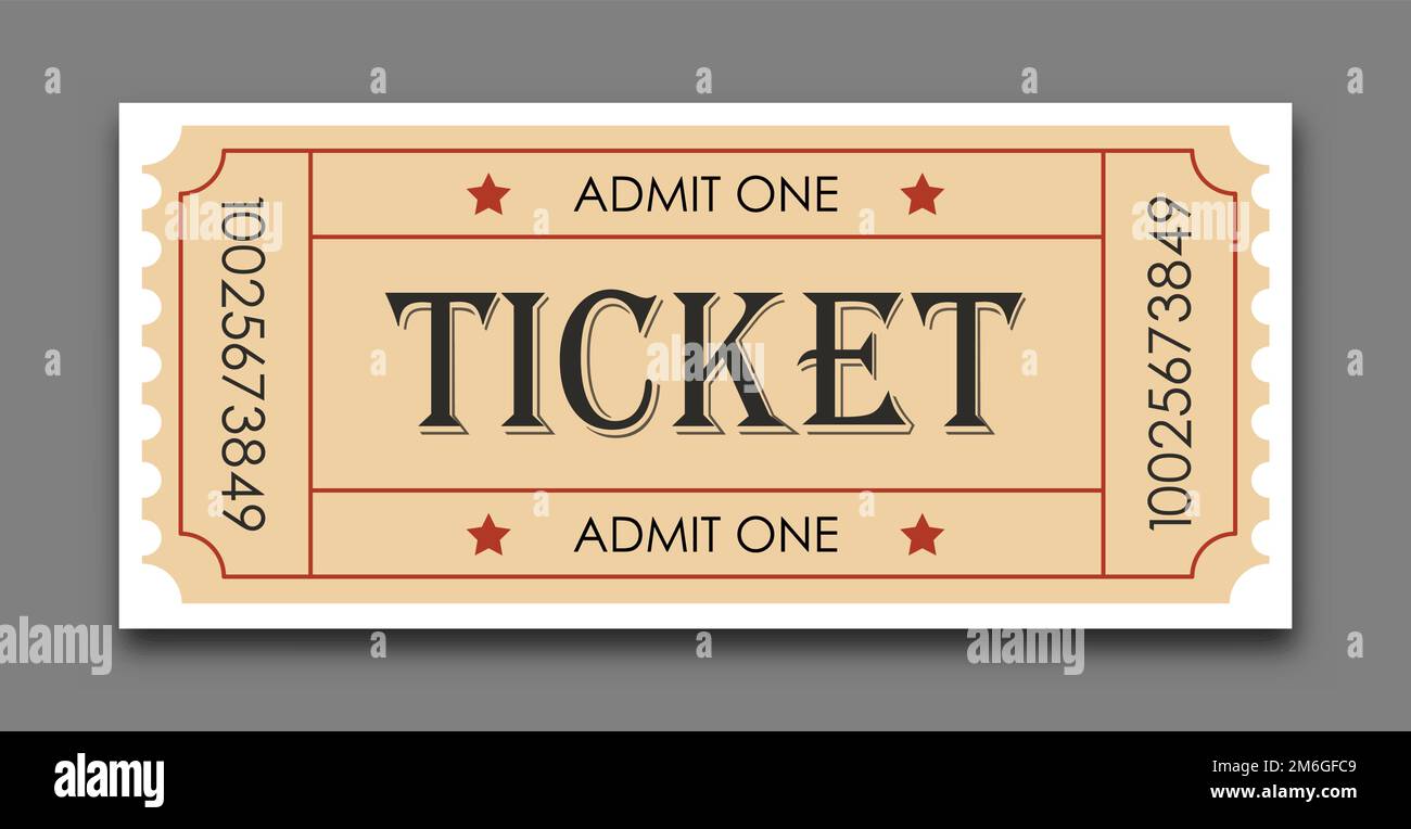 Ticket. Vector illustration for websites, applications, cinemas, clubs ...