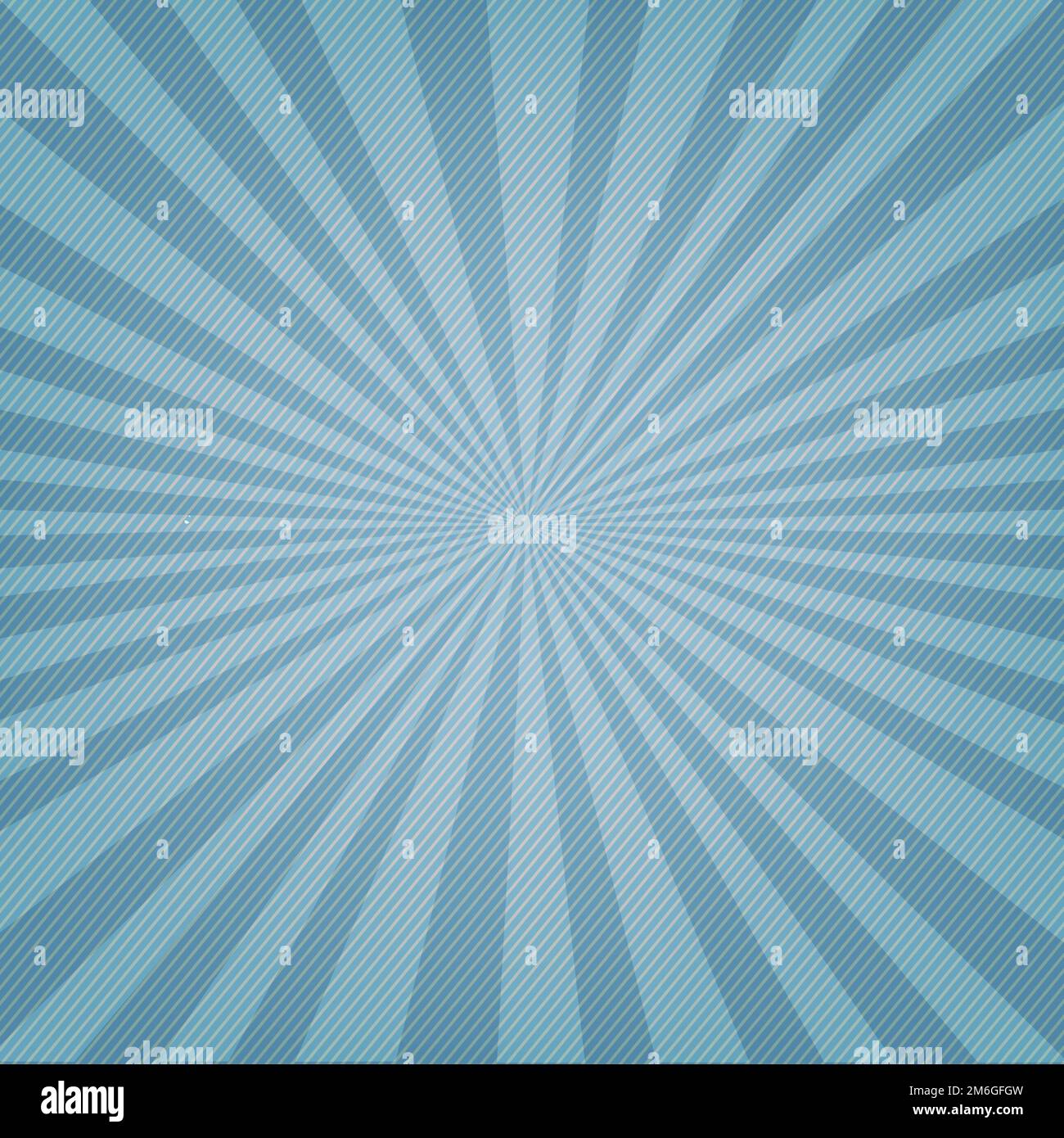 Blue Poster With Sunburst And Rays Stock Photo - Alamy