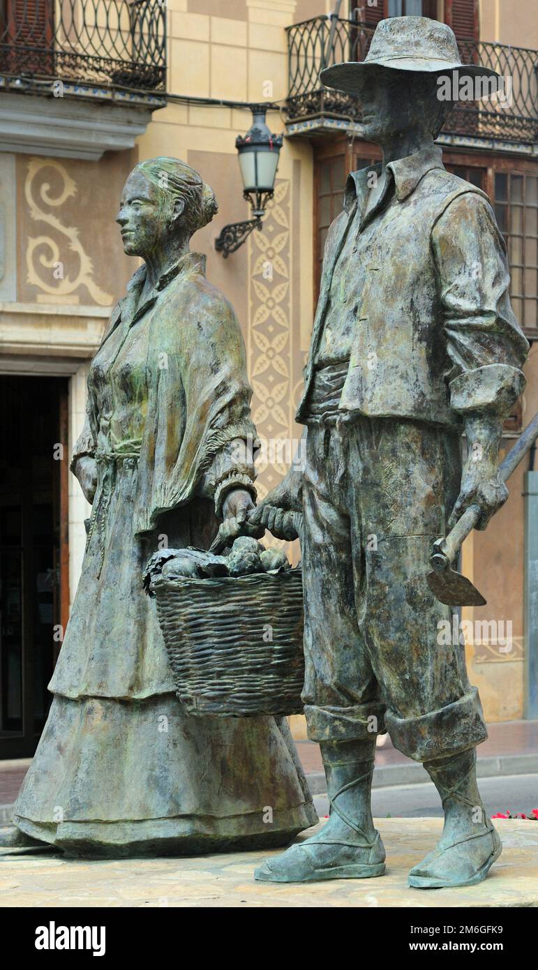 Monument to the artichoke farmers in Benicarlo, Castellon - Spain Stock ...